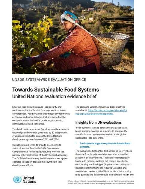 System-Wide Evaluation Summaries of UN Evaluative Evidence | World Food Programme